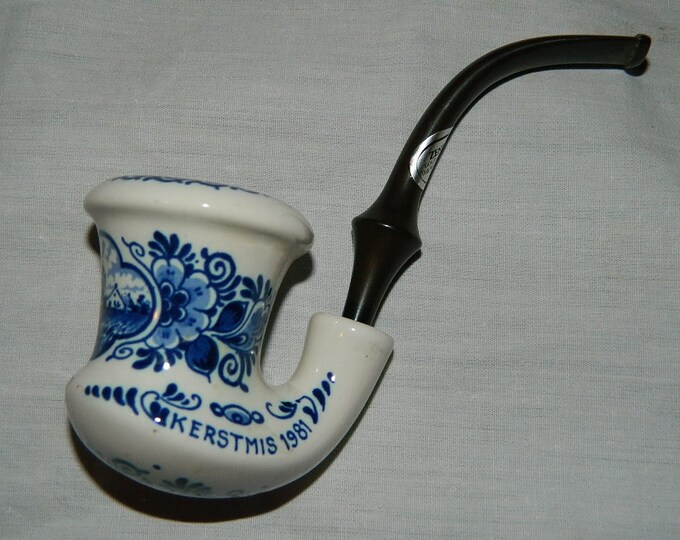 Vintage Zenith Delft Blue Ceramic Tobacco Pipe - 1981 - Etsy