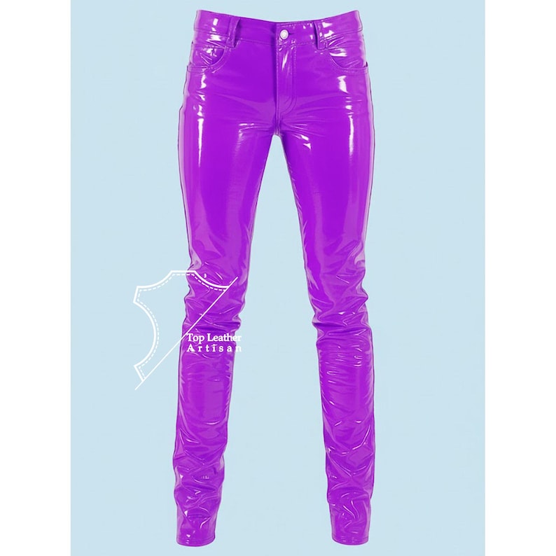 White PVC Pants - Unisex Shiny Vinyl Slim Fit Trousers - Etsy Canada
