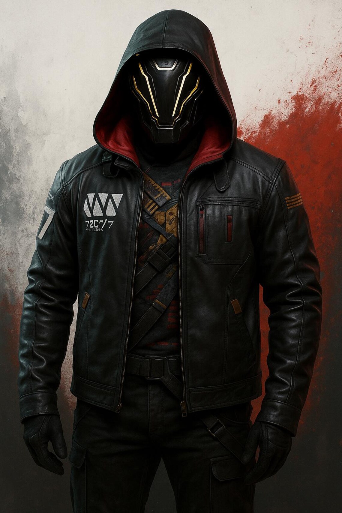 Ghostrunner Cyberpunk Ninja Jacket | Leather Cosplay Biker Coat - Etsy