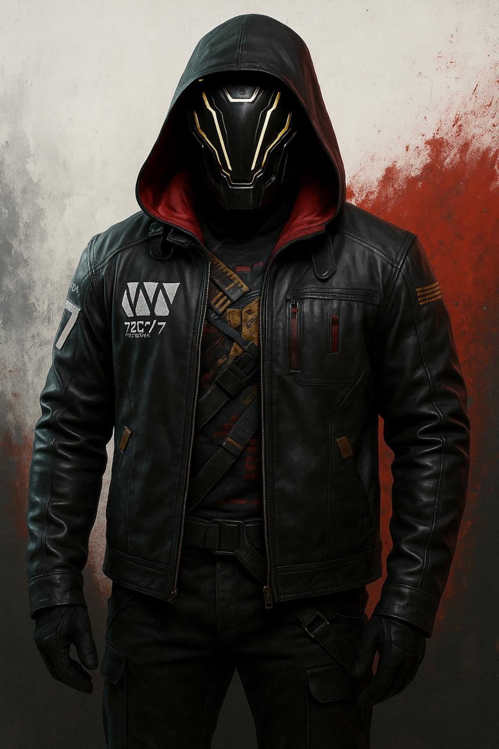 Ghostrunner Cyberpunk Ninja Jacket | Leather Cosplay Biker Coat - Etsy