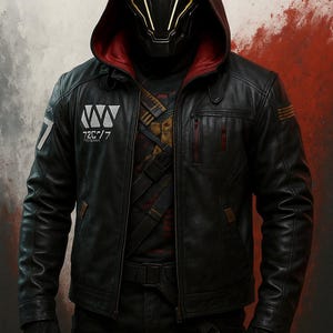 Ghostrunner Cyberpunk Ninja Jacket | Leather Cosplay Biker Coat - Etsy