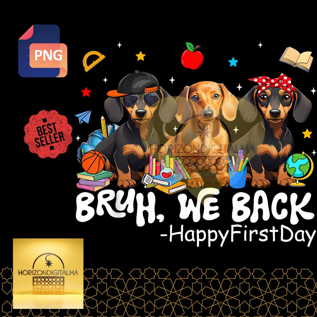 Funny Dachshund Back to School PNG: Teacher Shirt Sublimation Design ...