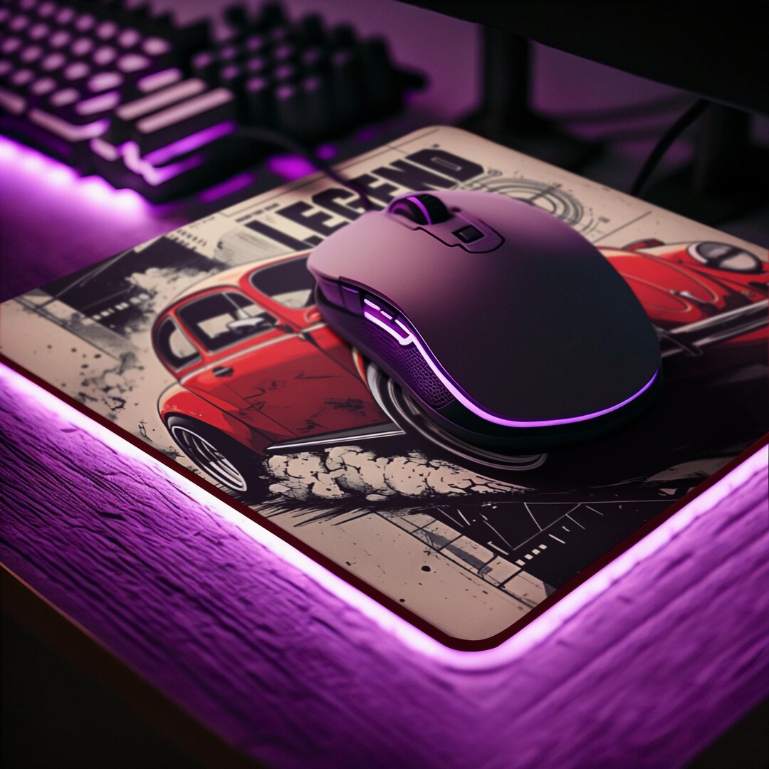 Vintage Car Mouse Pad | Cool Retro Desk Mat | Gamer Setup | Classic Red ...
