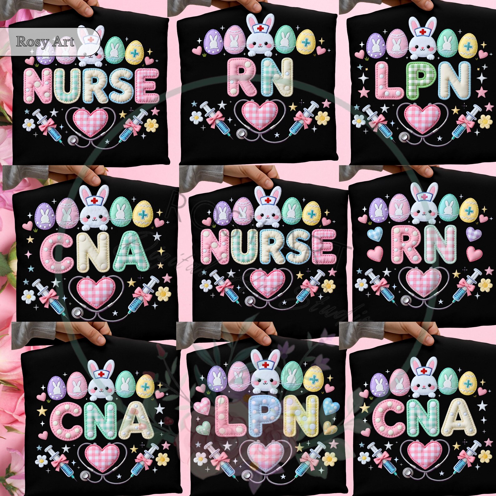 Nurse Easter PNG Bundle, Easter Nurse Bunny Png, Coquette Faux ...