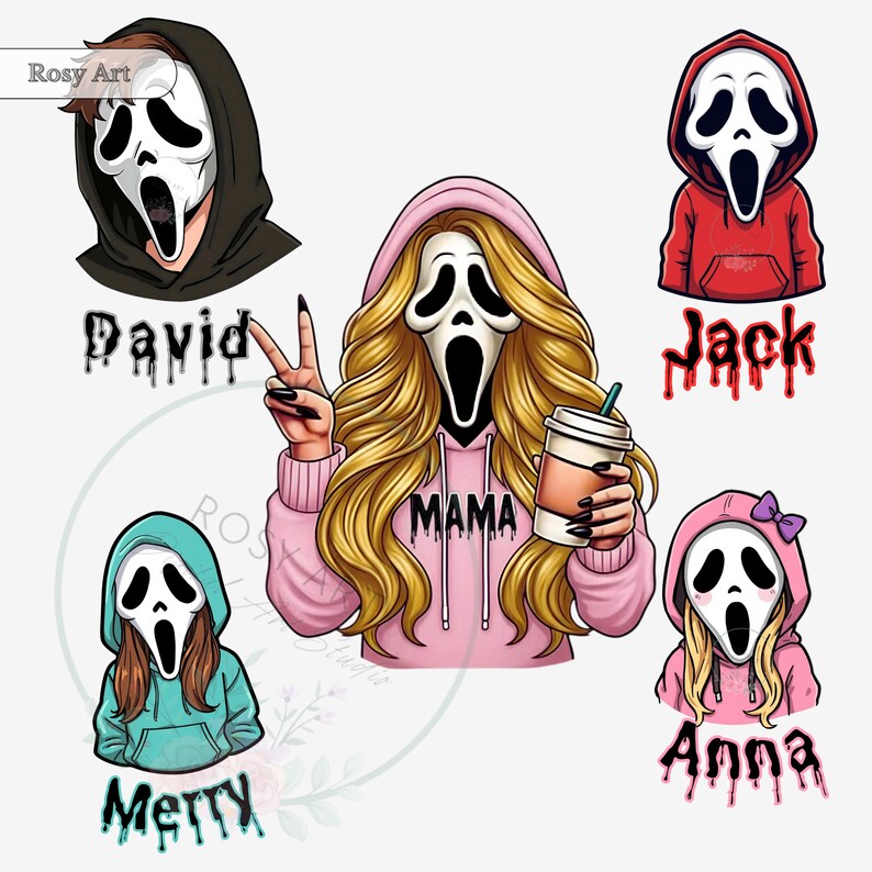 Horror Halloween MAMA Family PNG Bundle, Scary Killer Mama PNG ...