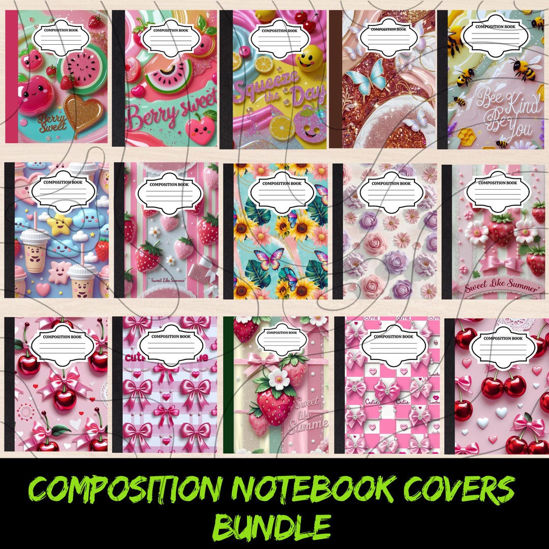 Composition Notebook Covers, Back to School Customizable Notebook Girls ...