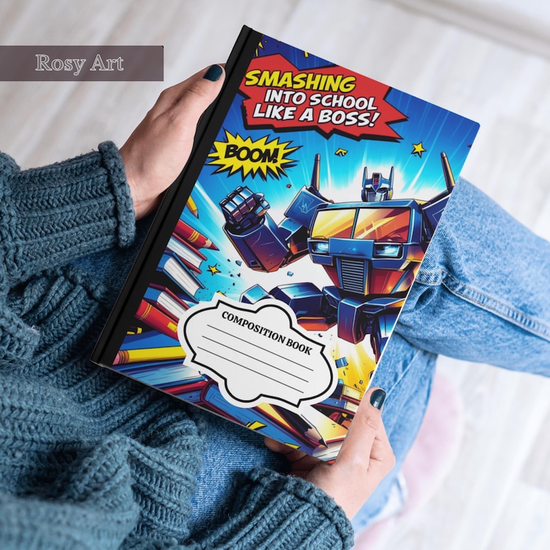 Boys Composition Notebook Covers, Back to School 2025 Printable, Cool ...