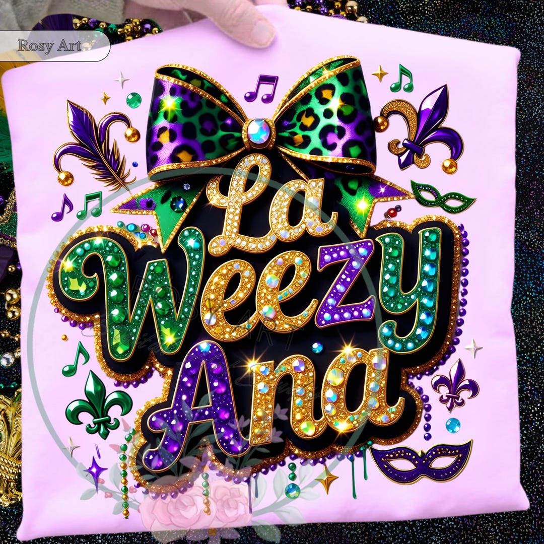 La Weezy Ana Mardi Gras Png, Trendy Laweezyana Png, Rhinestone ...