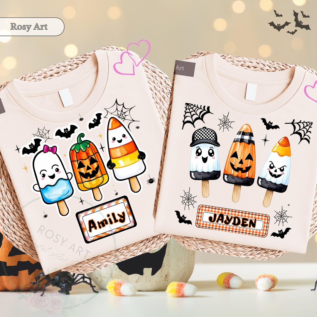Custom Kids Halloween PNG, Personalized Trick or Treat Bag Design, Cute ...