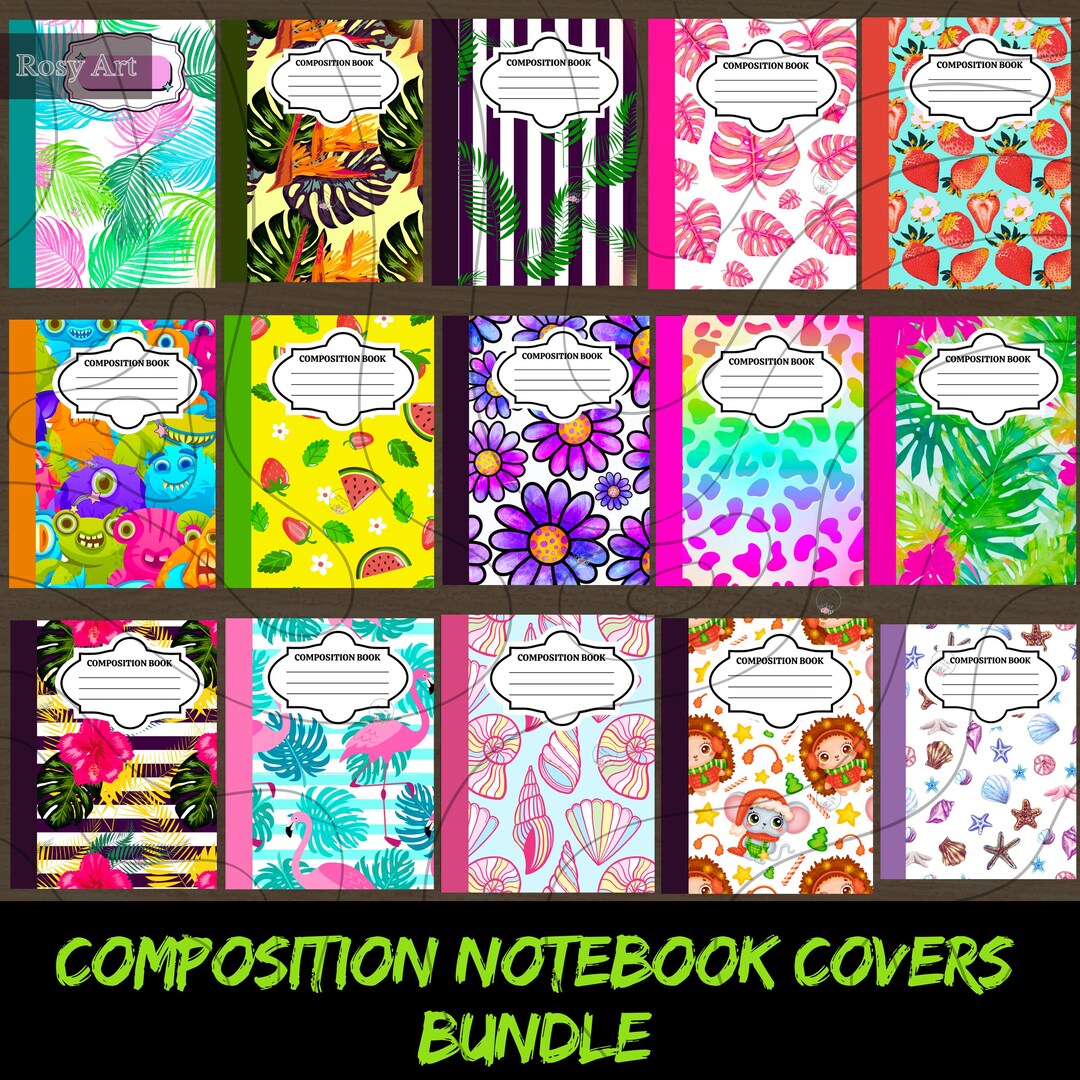Composition Notebook Covers, Back to School Customizable Notebook Girls ...
