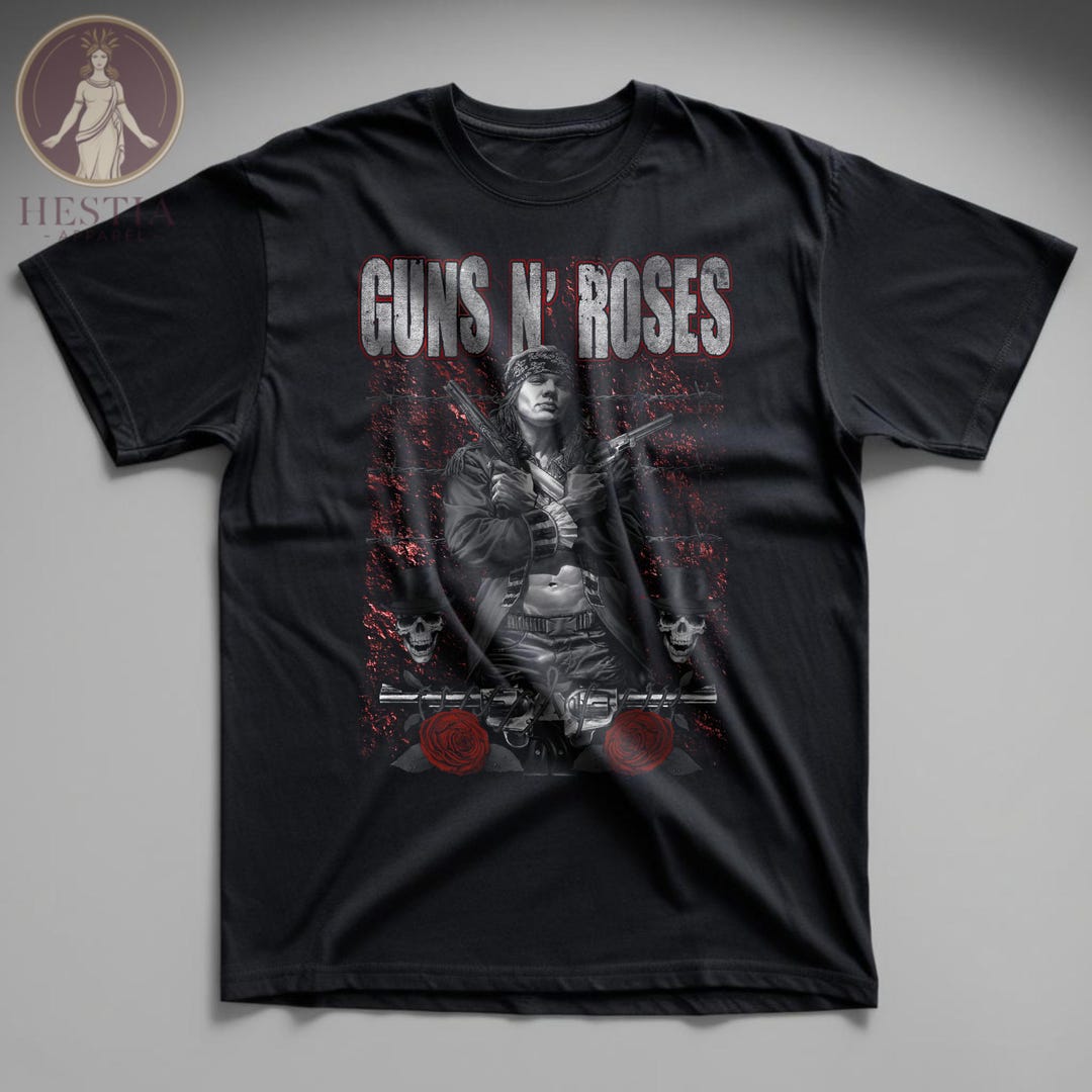 Guns N’ Roses Shirt – Dark Gunslinger Graphic Tee, Unisex Hard Rock T ...