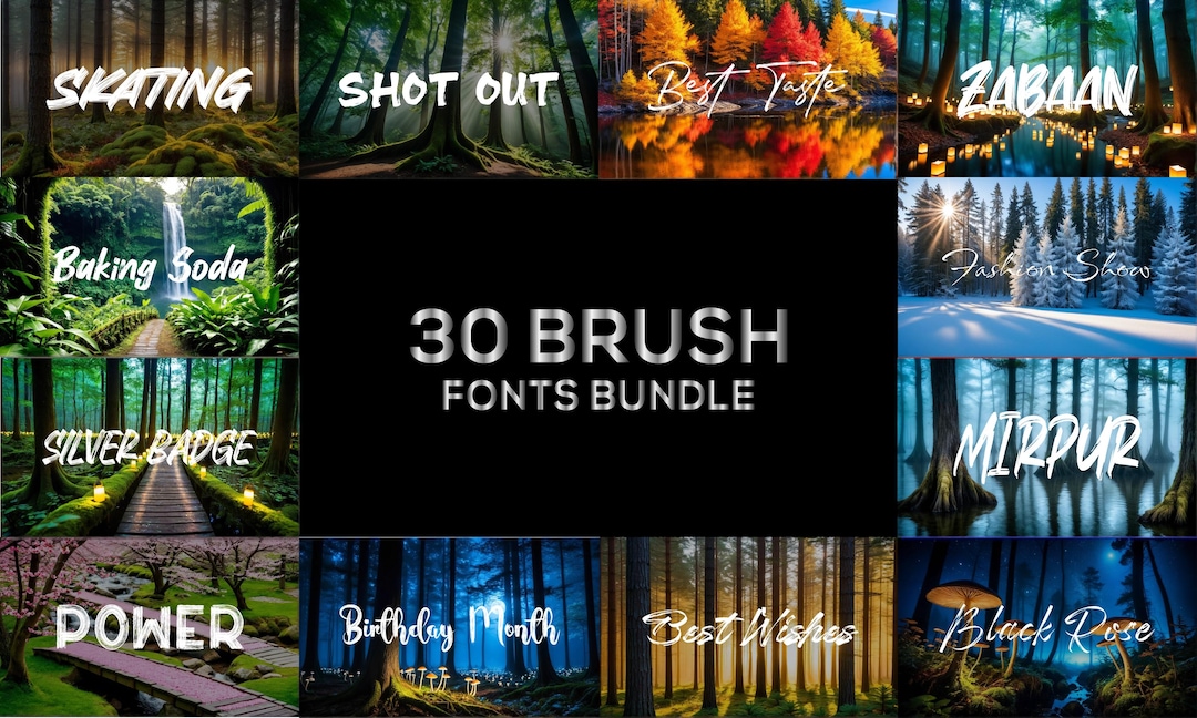 Mega Brush Fonts Bundle - Paintbrush Font, Inked Fonts, Brush Script ...