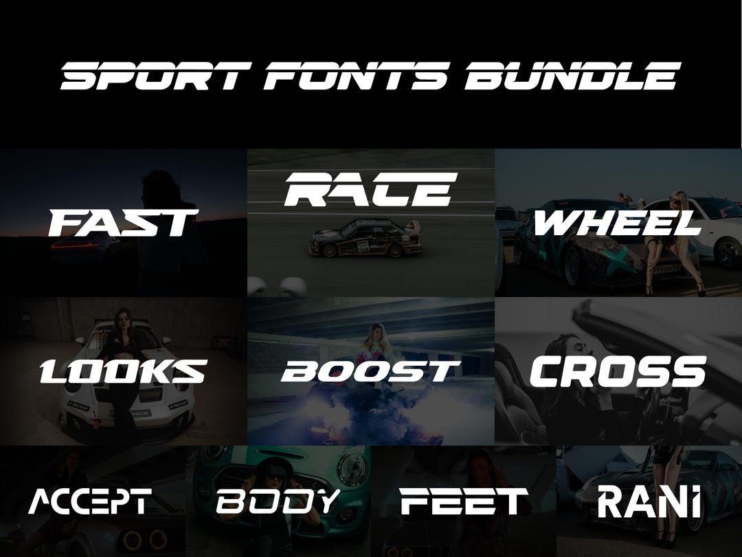 Sport Fonts Bundle - Sport Font, Display Font, Procreate Font, Canva ...