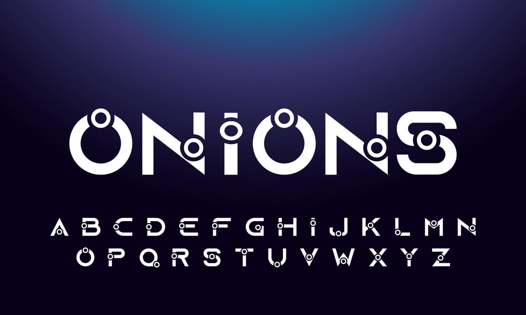 Abstract Technology Science Alphabet Font. Digital Space Typography ...