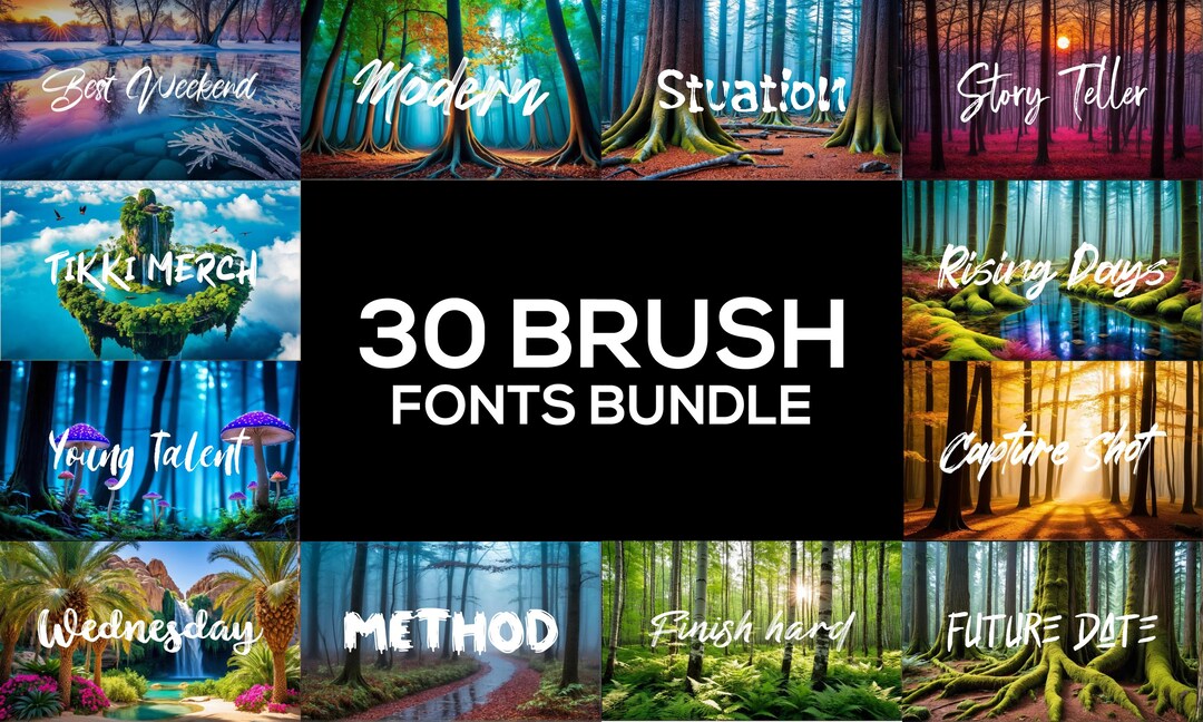 Modern Brush Font Bundle, Brush Font, Brush Signature Font, Handwritten ...