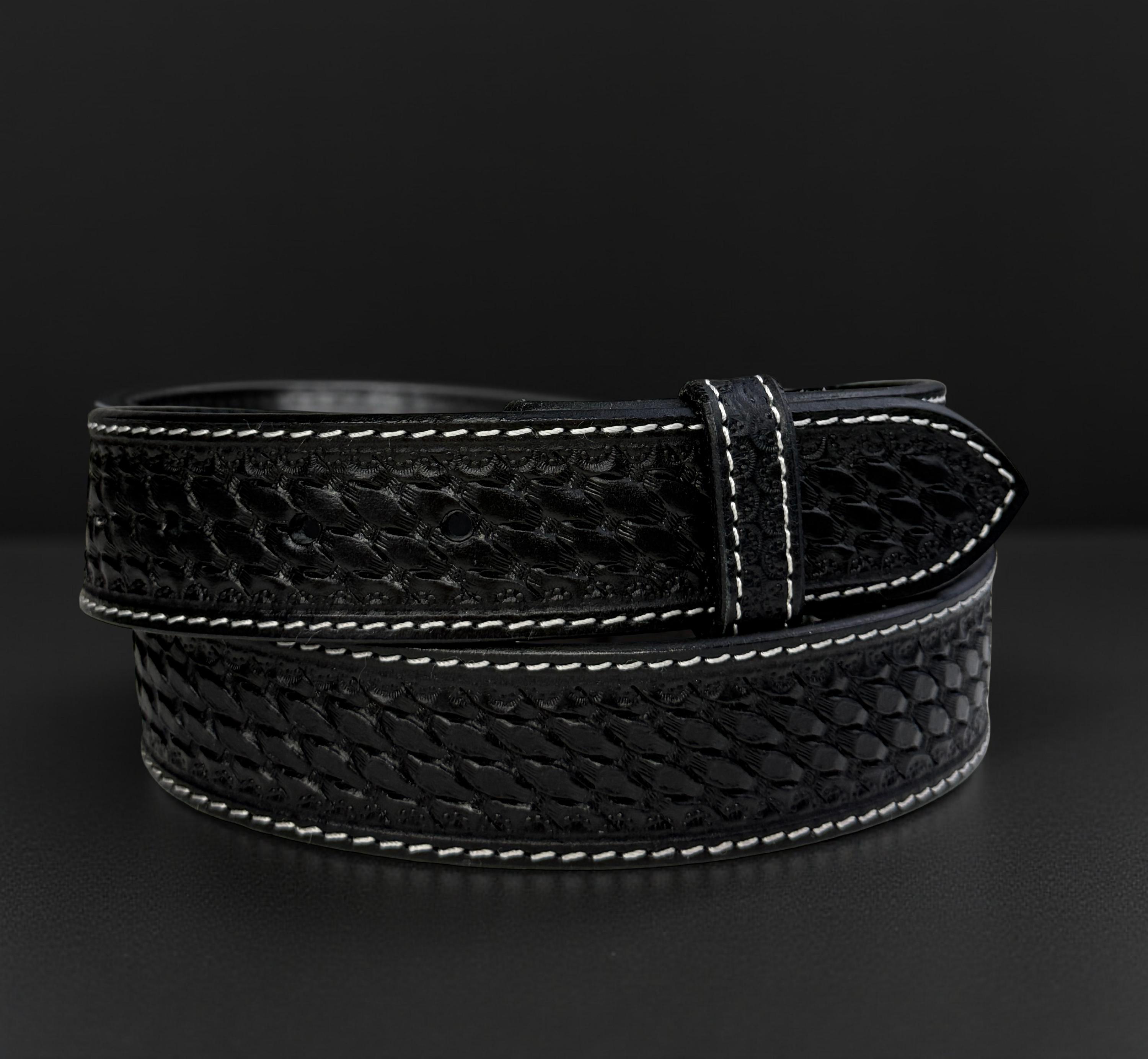 Handmade Leather Snap Belt Strap - 100% Full Grain Western Style Cow ...