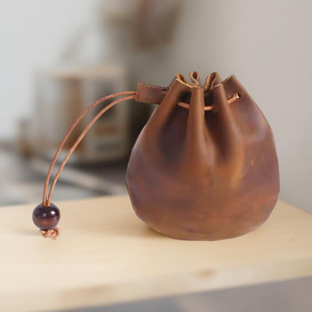 Brown Leather Pouches, Coin Pouch, Leather Drawstring Bag, DND Dice ...