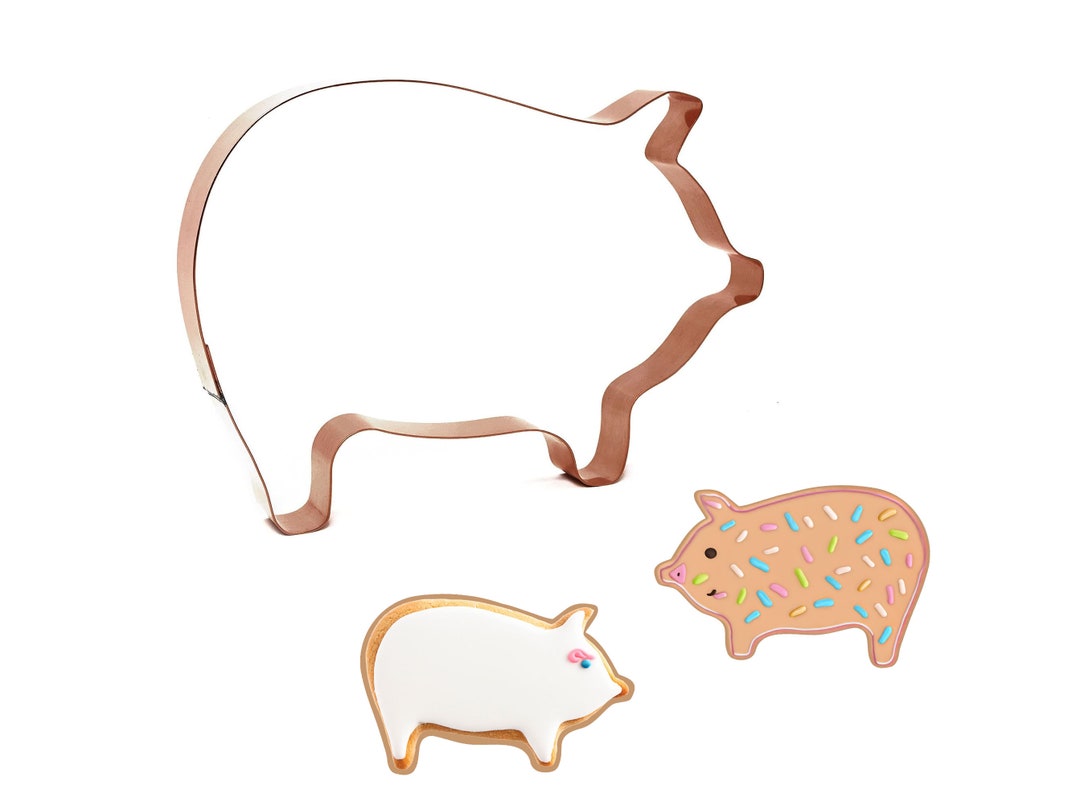 Extra Large Farm Pig Cookie Cutter, 7 X 4.75 Inches, Handmade Copper ...