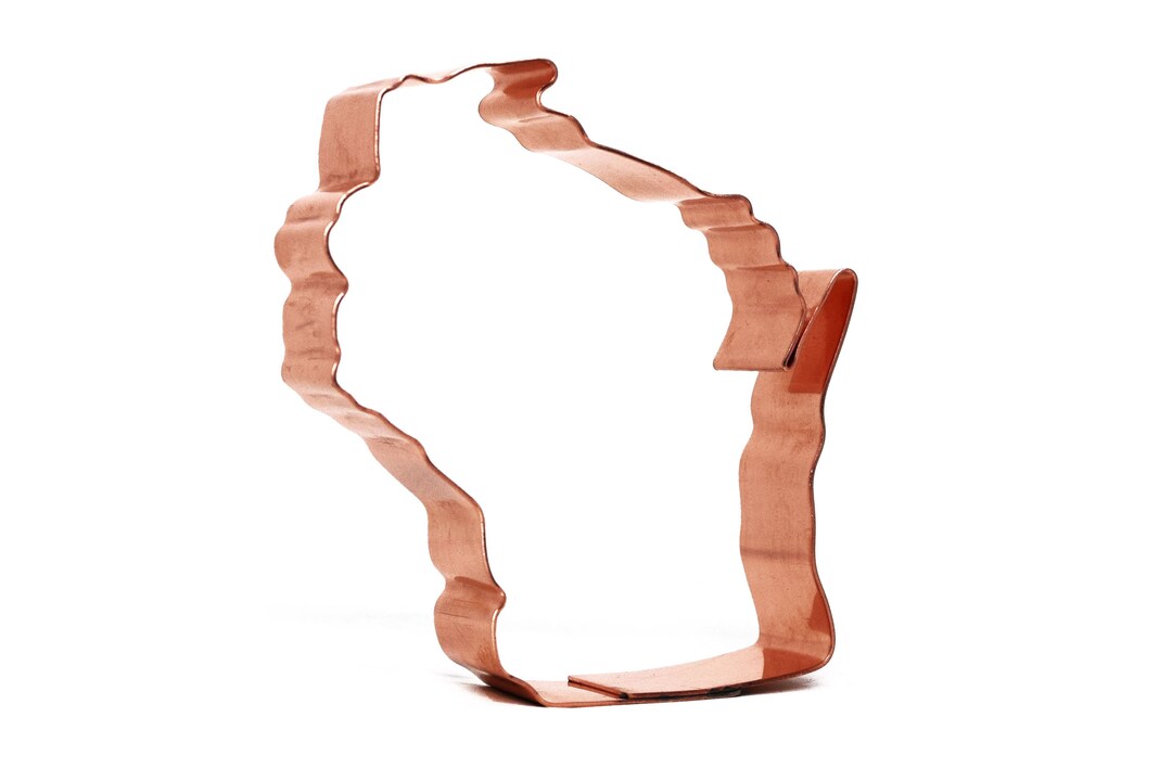 3 Inch State of Wisconsin Metal Cookie Cutter, Handcrafted Copper by ...