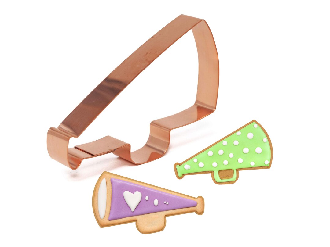 Handcrafted Copper Cheerleader Megaphone Cookie Cutter (5.25 X 2.75 ...