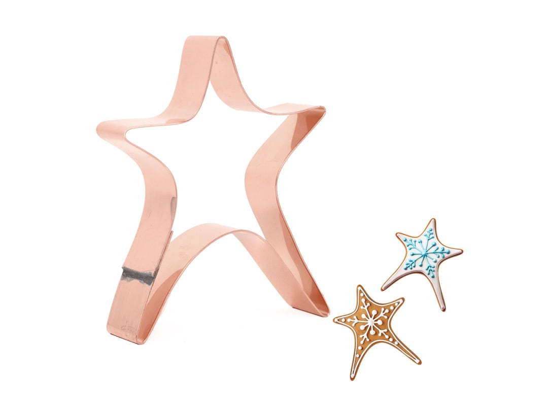 Shining Christmas Star Cookie Cutter, 3 X 3.5 Inches, Handmade Copper ...