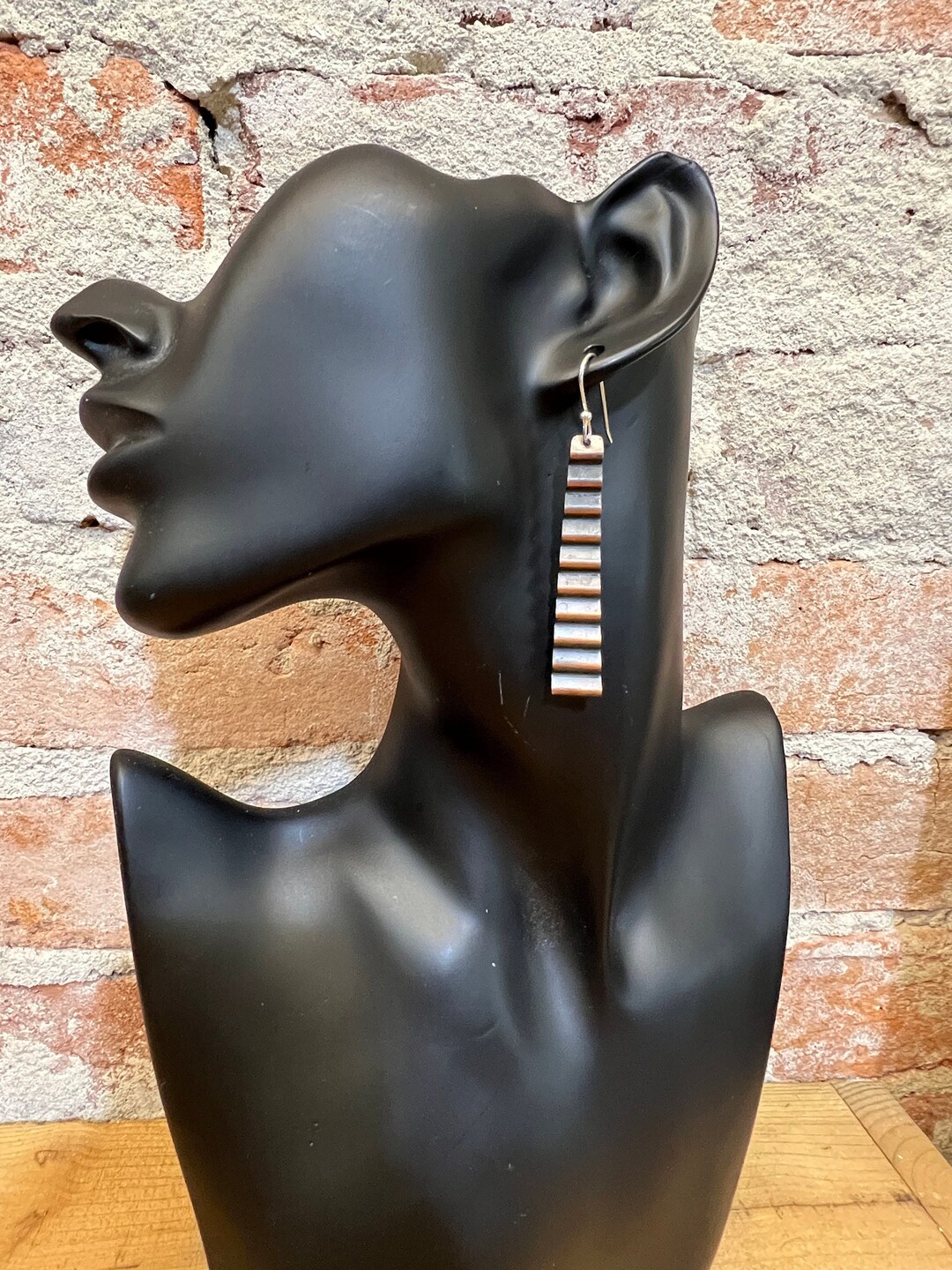 Antiqued Copper Trapezoid With Silver French Hook Ear Wire Earrings 2 ...