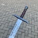 Hand-forged Excalibur Sword Replica: Carbon Steel Full-tang Longsword ...