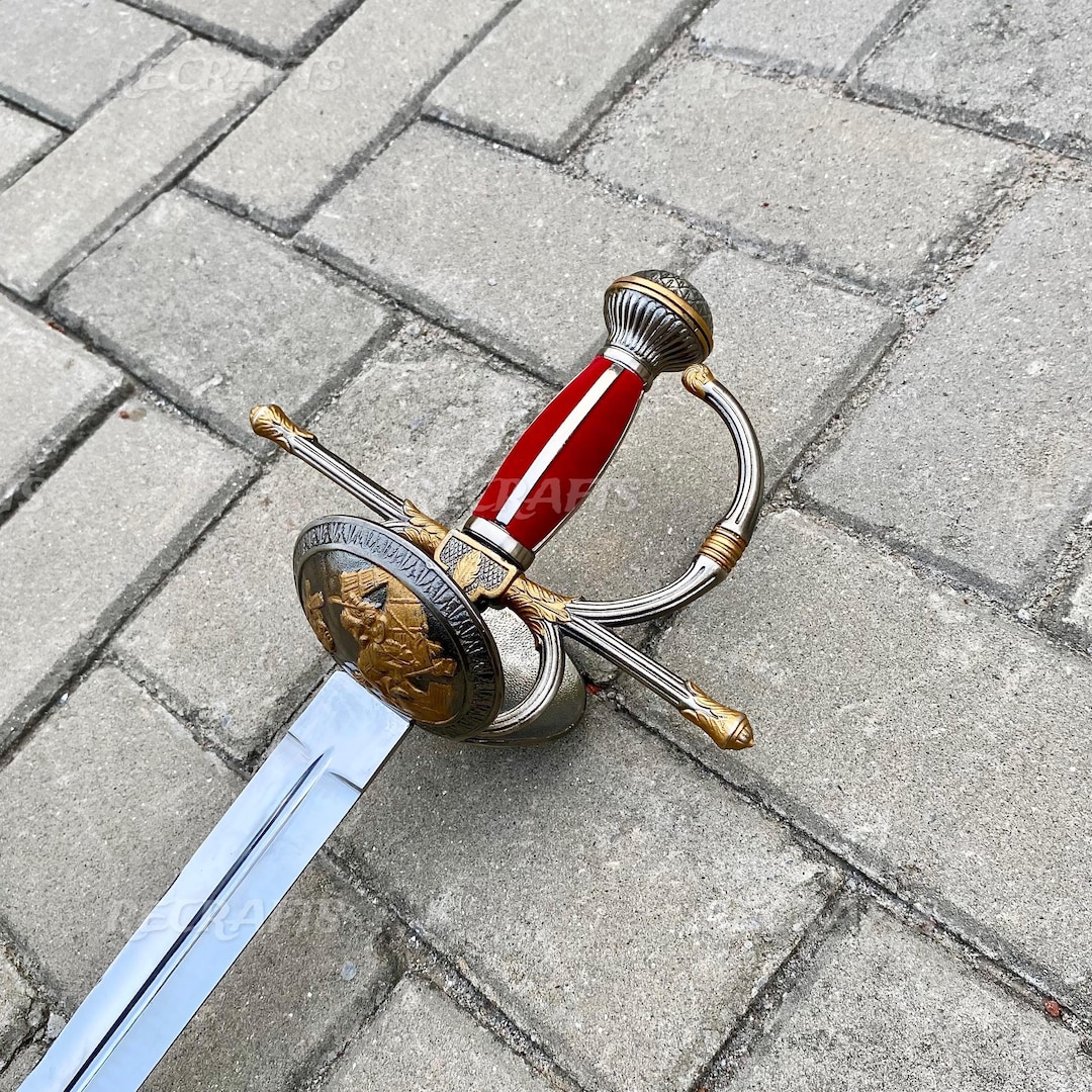 Hand-forged Don Quixote Rapier Sword - Double-headed Viking Engraved ...