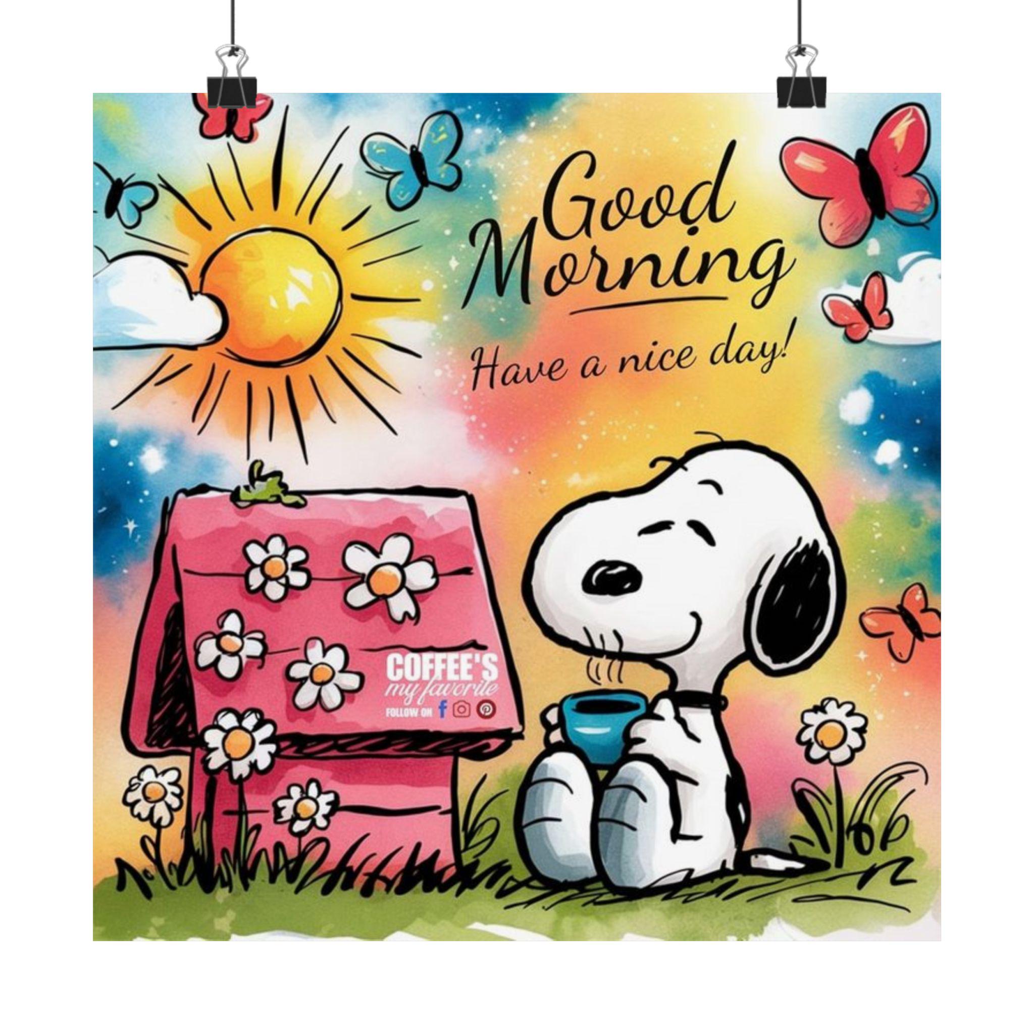 Cheerful Art Print, Good Morning Poster, Wall Decor, Gift for Coffee ...