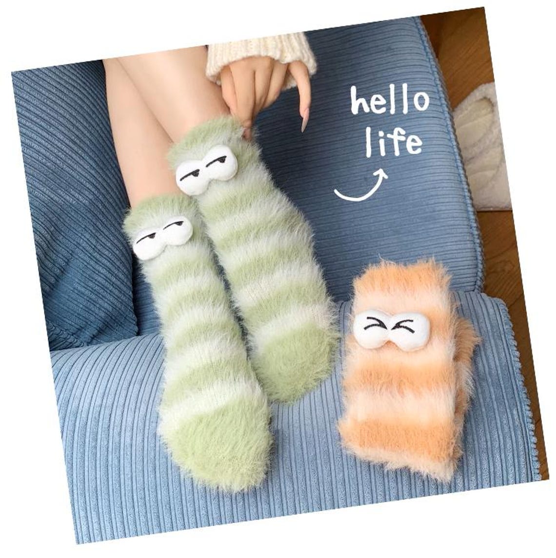 Warm Fuzzy Cute Emotions Socks - Etsy