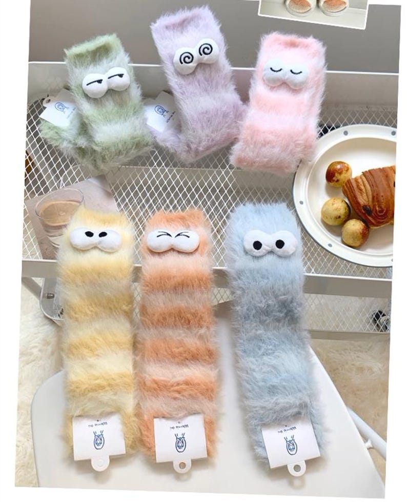 Warm Fuzzy Cute Emotions Socks - Etsy