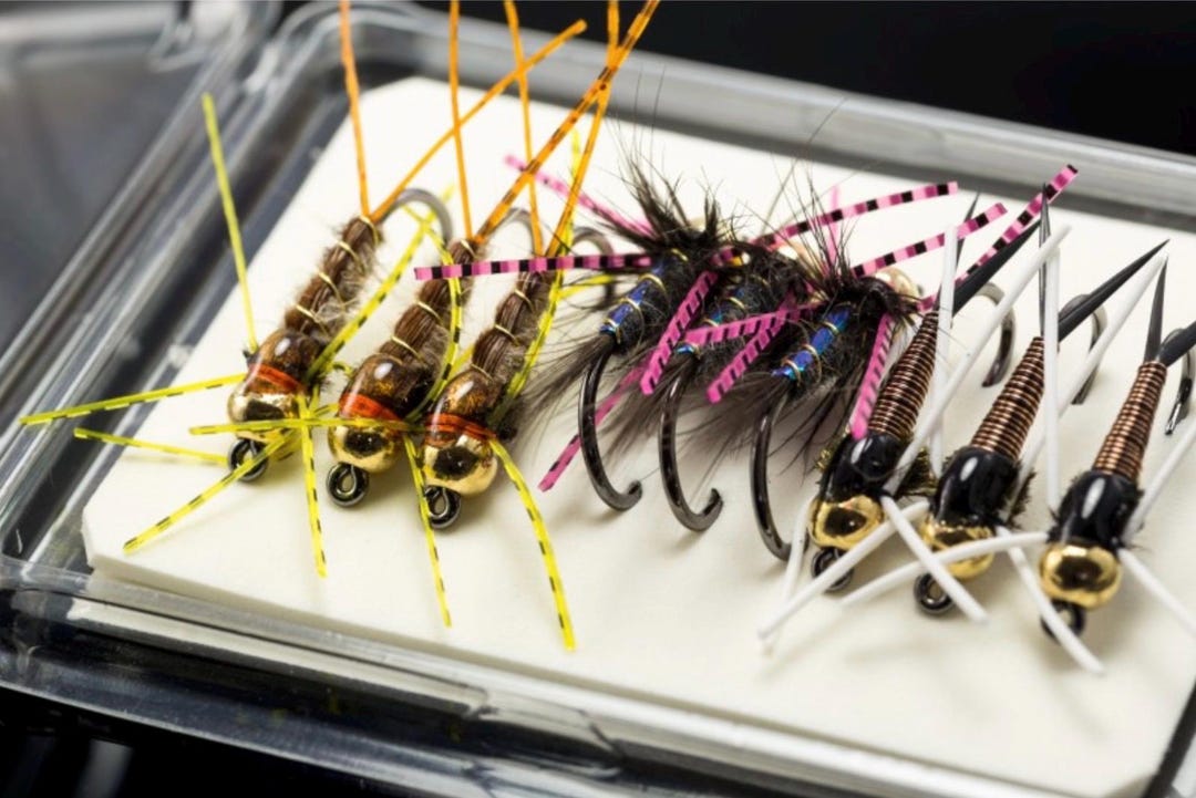Nymph Set "attractor Nymph Set" - 9 Flies Rubber Legs Copper John Black ...