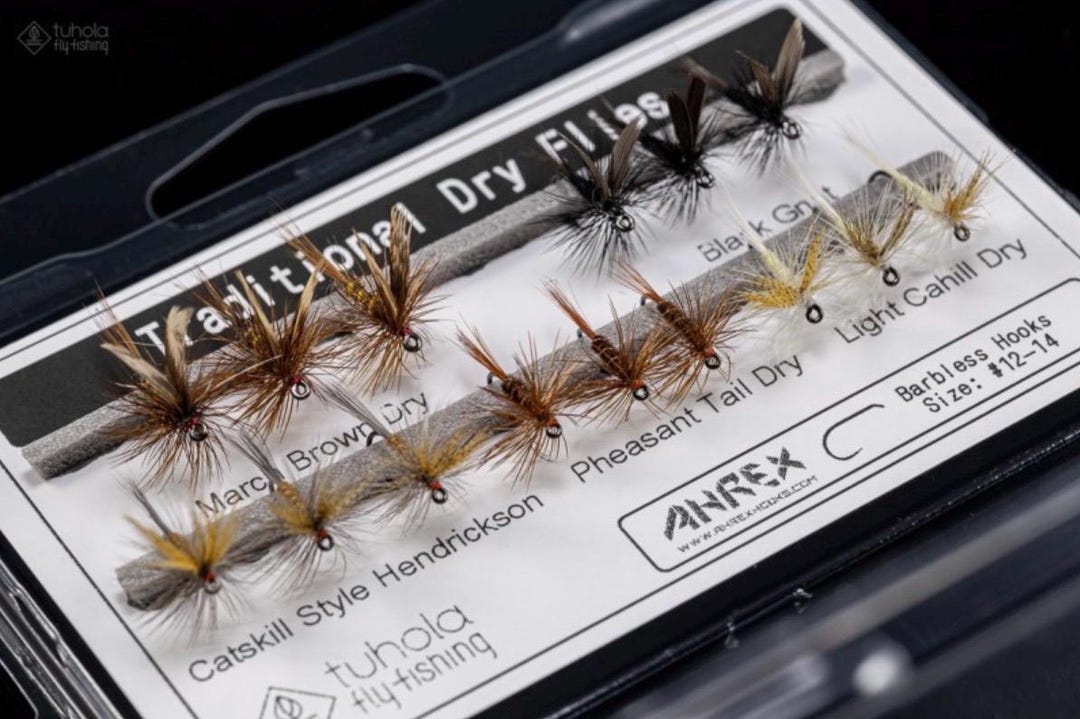 Traditional Dry Flies - 15 Flies Hendrickson March Brown Black Gnat ...