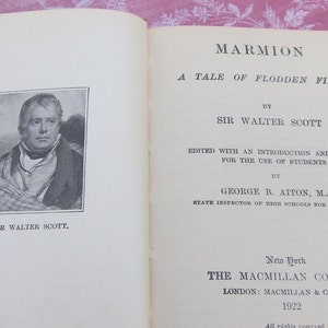 SIR WALTER SCOTT, "marmion- A Tale of Flodden Field", 1922, Macmillan ...