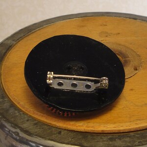 BUTTON FLOWER PIN, Orange and Black Plaid Covered Vintage Buttons ...