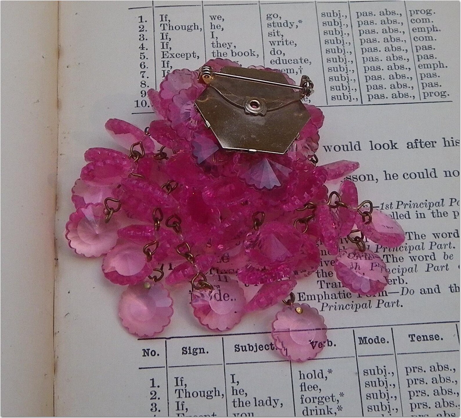 PINK LUCITE BROOCH Atomic Waterfall Design Plastic - Etsy