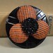 BUTTON FLOWER PIN, Orange and Black Plaid Covered Vintage Buttons ...