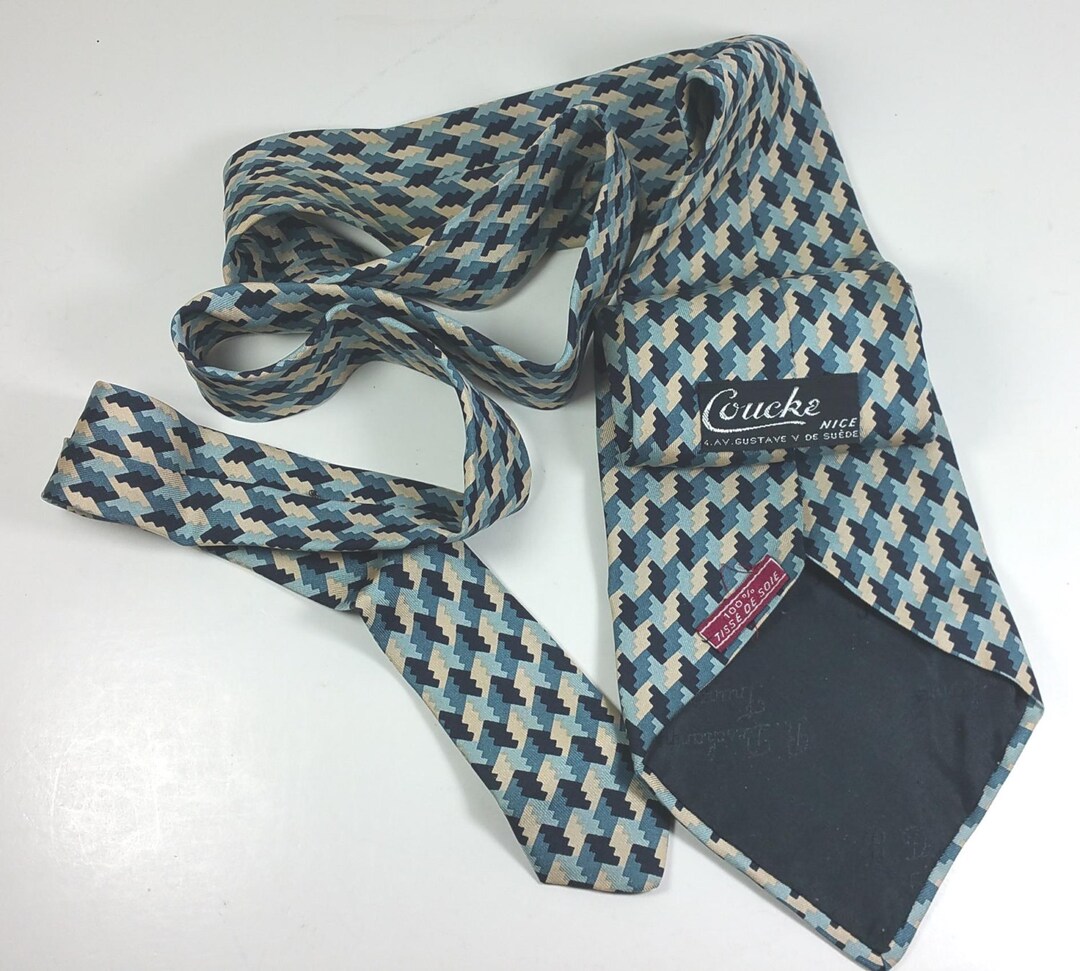 FRENCH MEN'S NECKTIE, Coucke, Nice, France, "tisse De Soie", Vintage ...