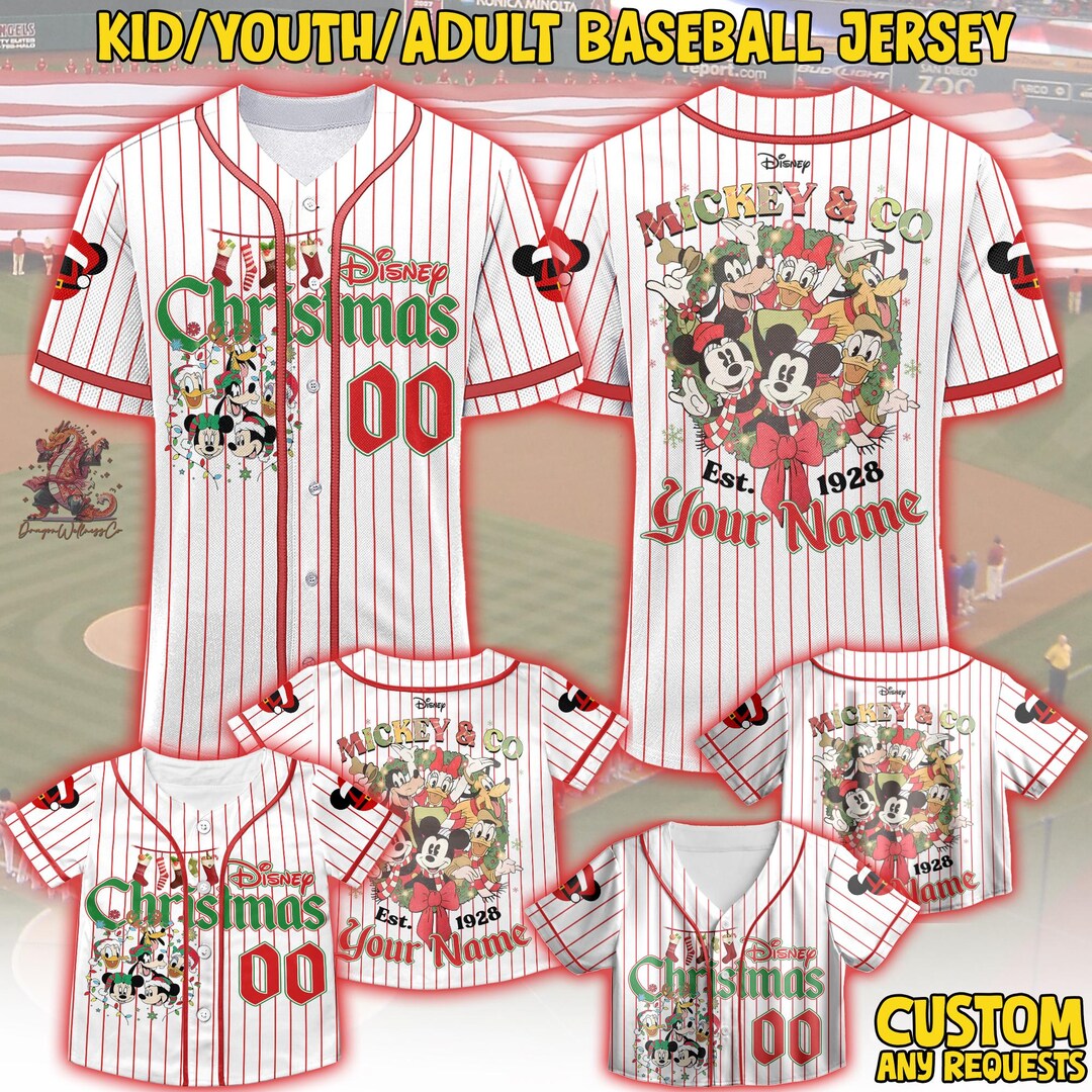 Personalized All Characters Santa Disney Christmas Jersey, Mickey and ...