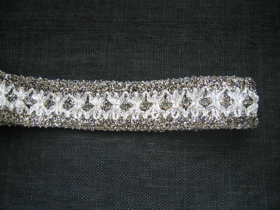 Vintage Black and Silver Metallic 1.5" Wide Trim - Etsy