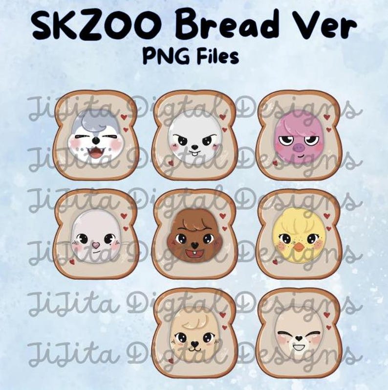 Stray Kids SKZOO Bread Ver| Digital Files | PNG | Transparent ...