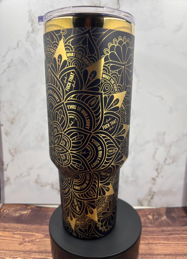 Swear Word Mandala Tumbler: Rainbow Laser Engraved Stainless Steel - Etsy