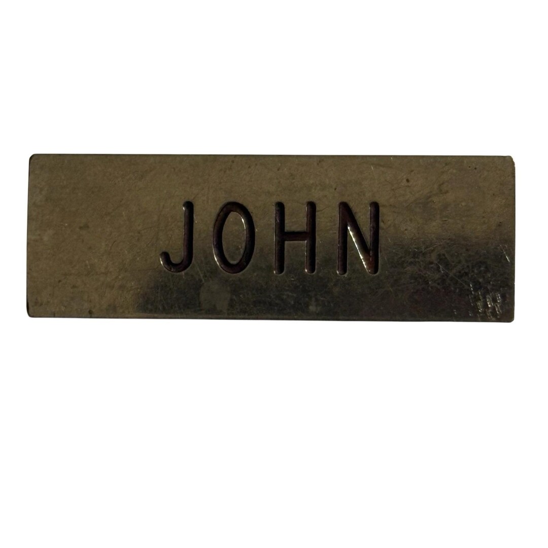 John Nametag Badge Tie Clip Slide Vintage Personalized Name Identity ...