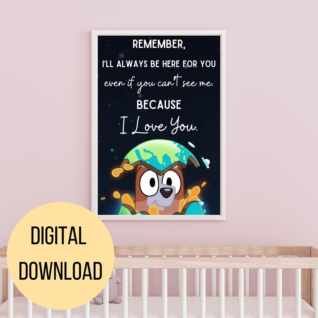 Bluey Theme Wall Art. Bingo Sleepytime Wall Art. PRINTABLE Wall Art ...