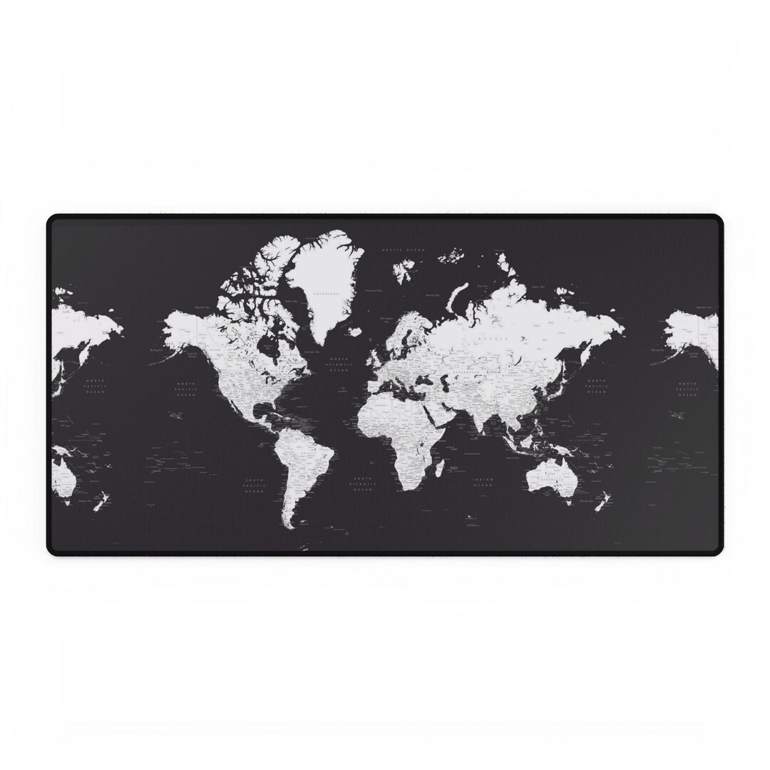 World Map Desk Mat, Gaming Pad for Desk, Table Protector, Extended ...