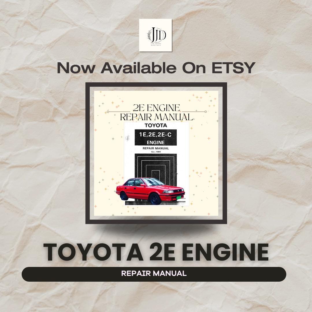 Toyota Corolla 2E ENGINE Repair Manual - Etsy