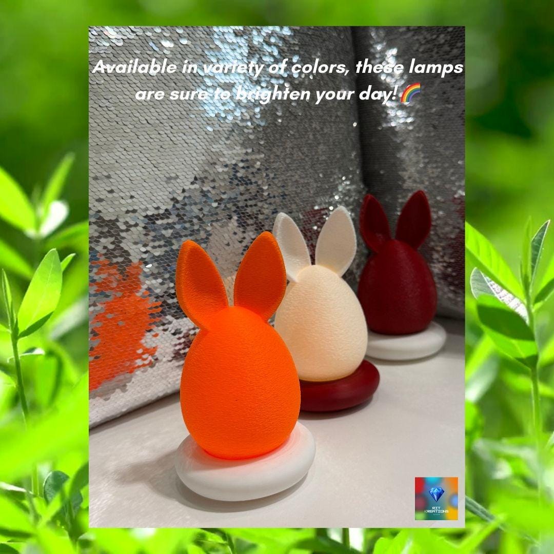 3D Printed Fuzzy Accent Bunny Lamps || Tealight Holders || Multiple ...
