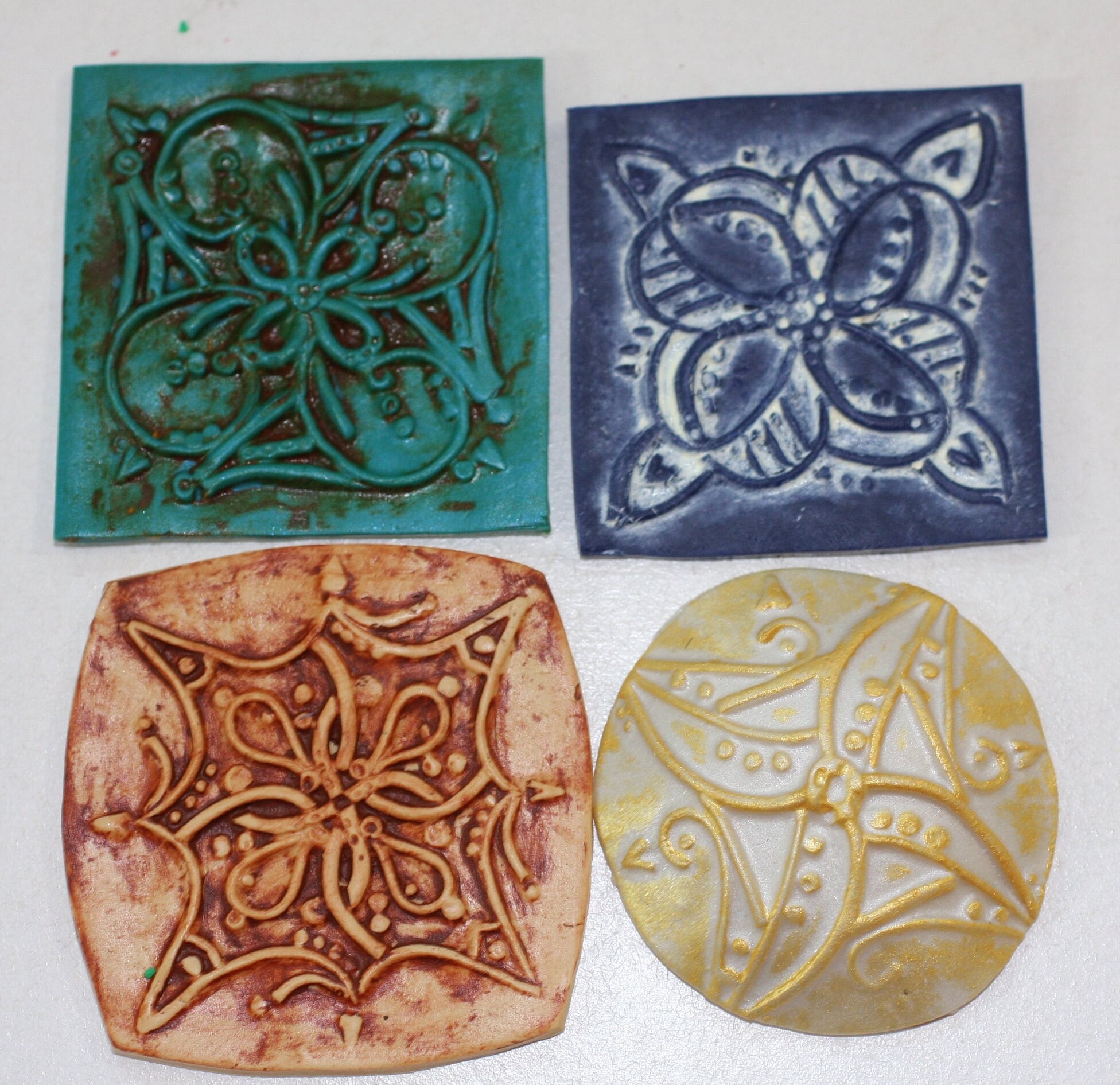 Set of 4 Original Sculpted Molds "victorian Squares" - Etsy