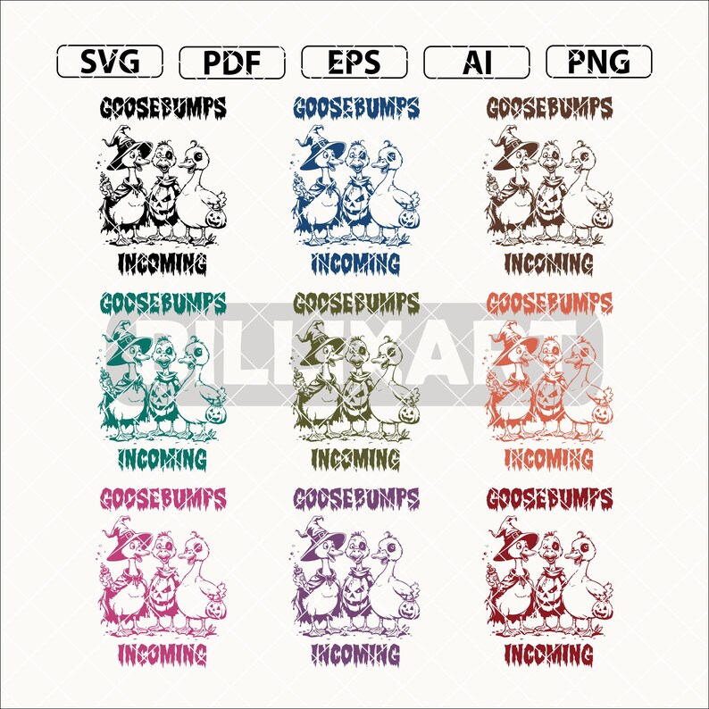 Goosebumps Incoming Halloween Goose SVG PNG, Funny Witch Zombie Vampire ...