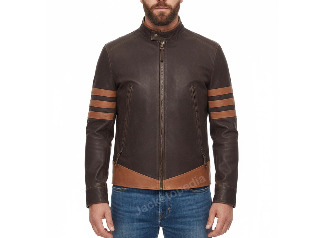 X-men Origins Wolverine Leather Jacket — Hugh Jackman Logan Biker Coat ...